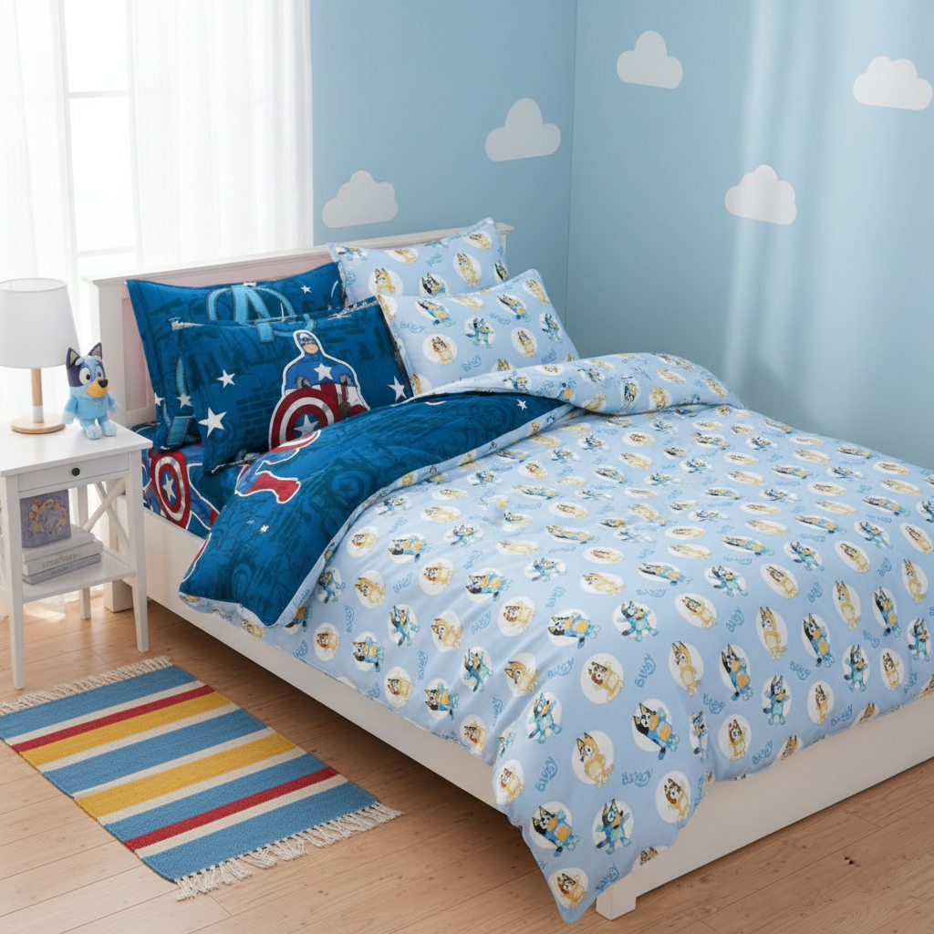 Colcha Infantil Doblefaz Capitan american-Bluey